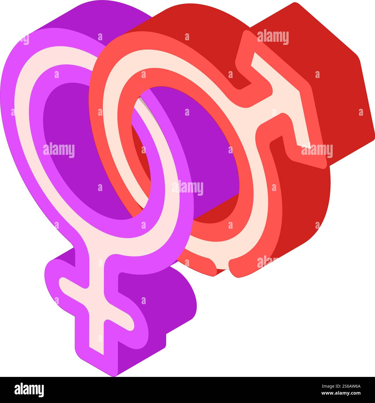 gender signs together isometric icon vector. gender signs together sign ...