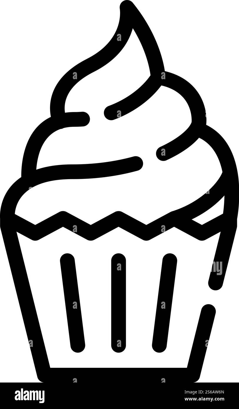 cake dessert line icon vector. cake dessert sign. isolated contour ...
