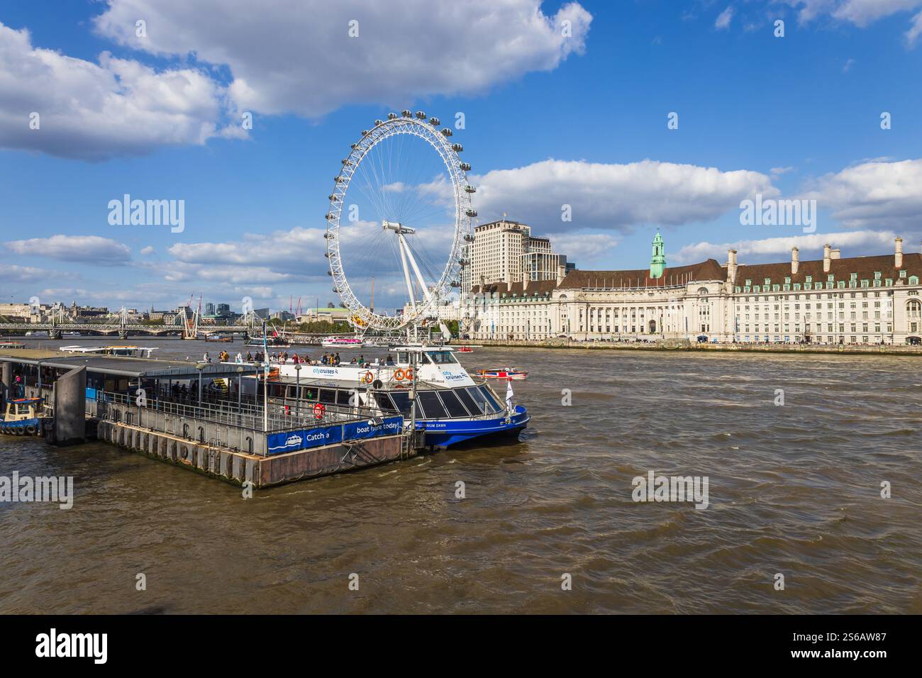 London Eye and River Thames: A Scenic View in the UK Capital Stock ...