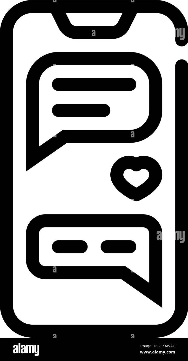 loving correspondence messenger line icon vector. loving correspondence ...