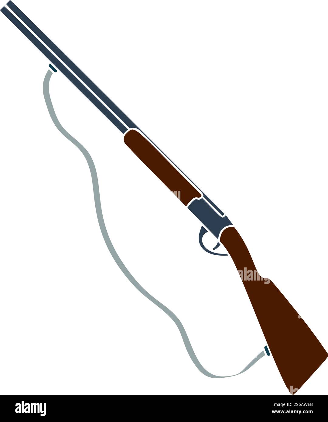 Icon Of Hunting Gun. Flat Color Design. Vector Illustration Stock ...