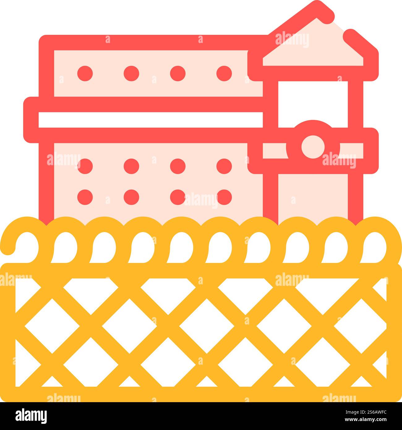 prison building color icon vector. prison building sign. isolated ...