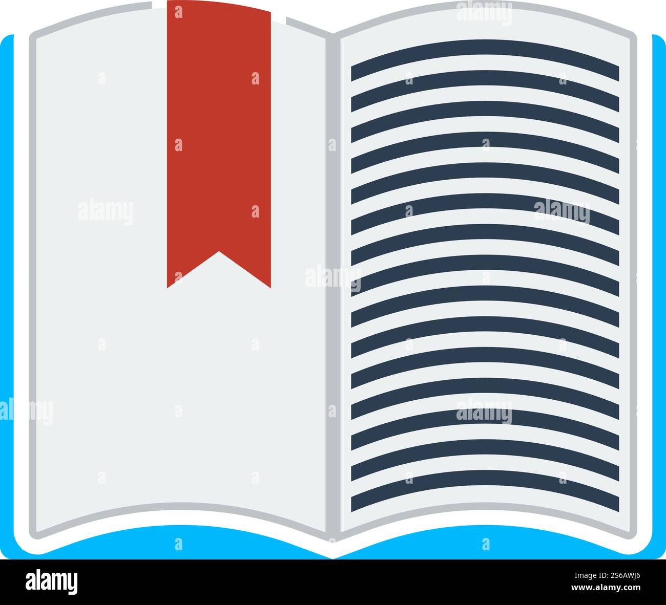 Icon Of Open Book With Bookmark In Ui Colors. Flat Color Design. Vector ...
