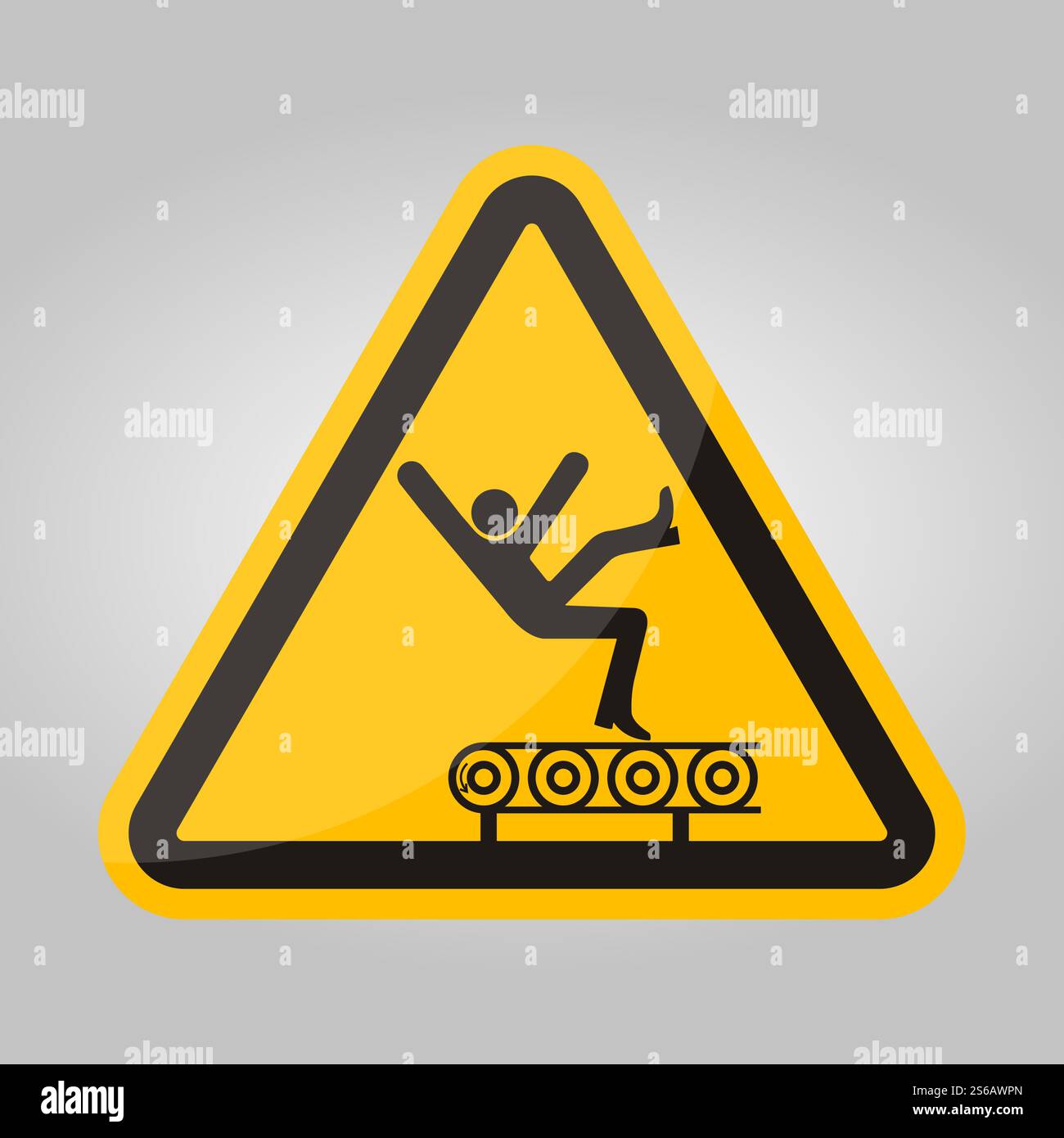 Fall Hazard From Conveyor Symbol Sign, Vector Illustration, Isolate On ...