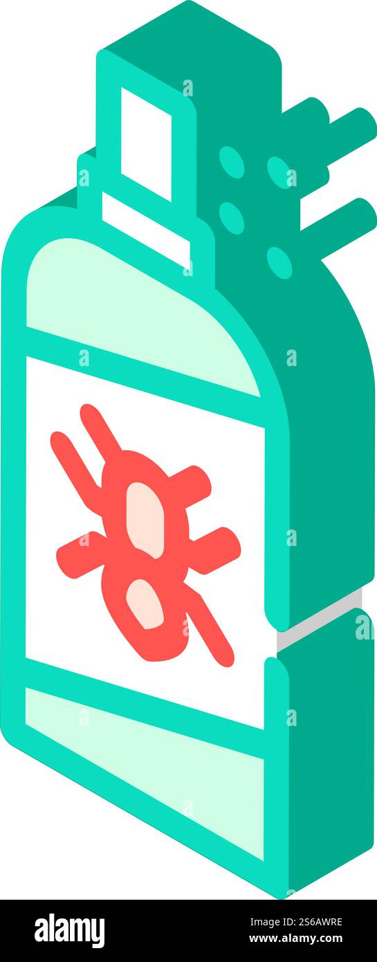 spray from ticks isometric icon vector. spray from ticks sign. isolated ...