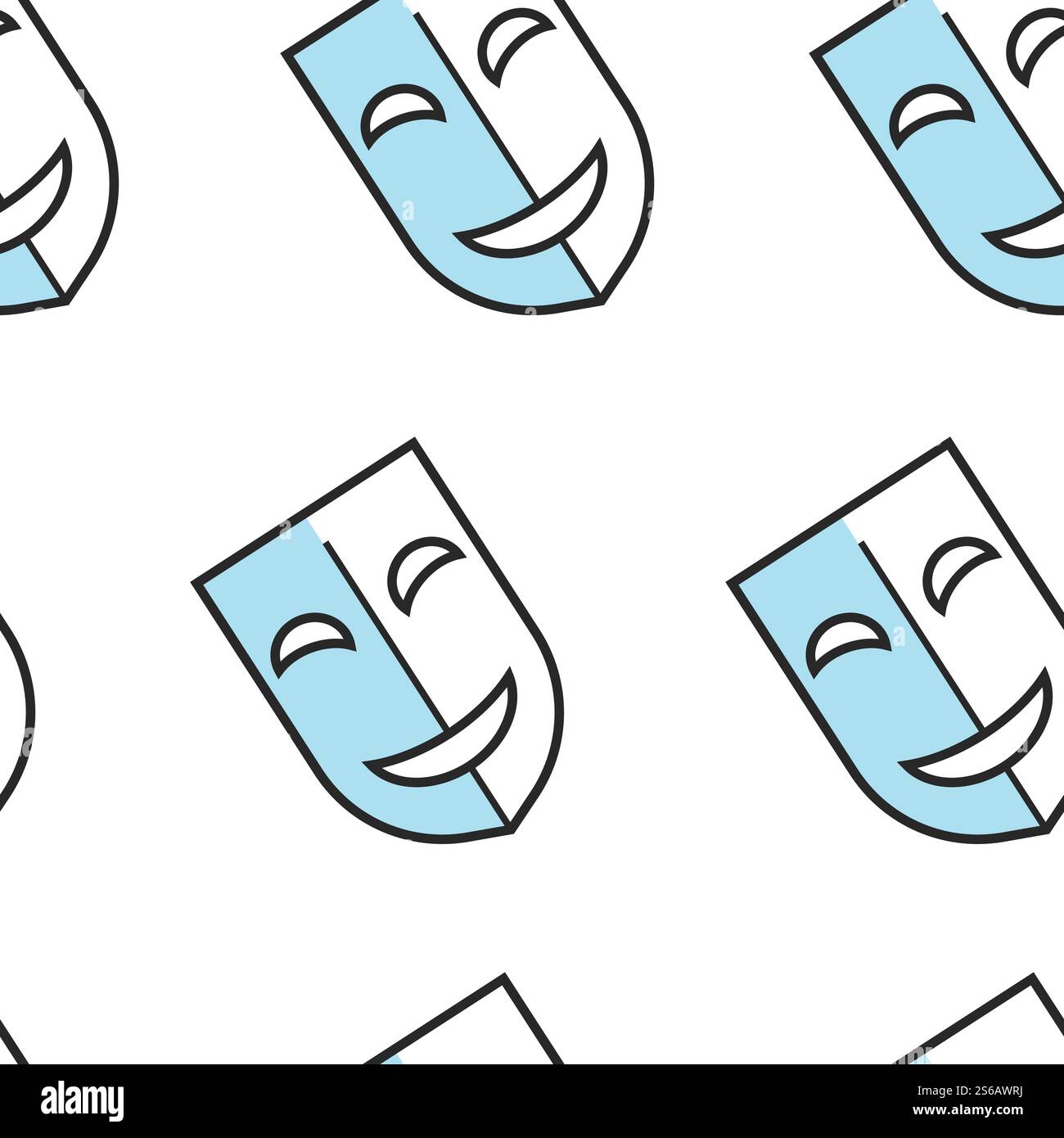 Travel to Greece theatrical mask symbol seamless pattern happy face ...