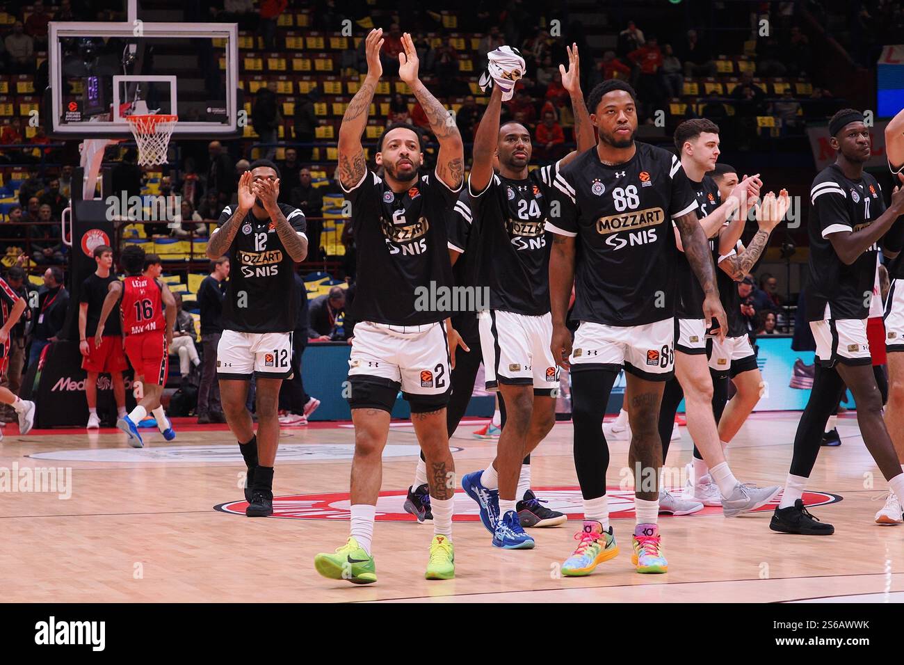 Partizan Mozzart Bet Belgrade team during EA7 Emporio Armani Milano vs ...