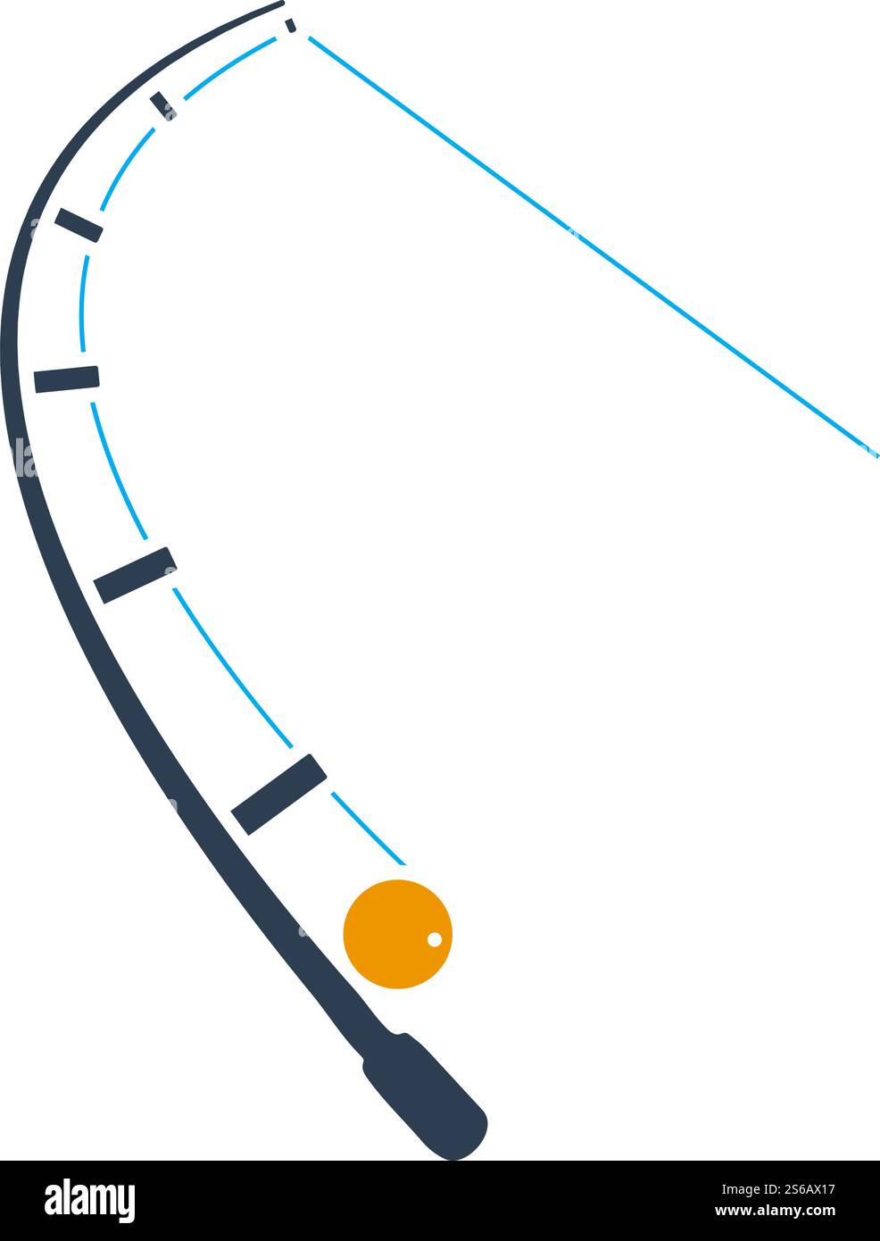 Icon Of Curved Fishing Tackle. Flat Color Design. Vector Illustration ...