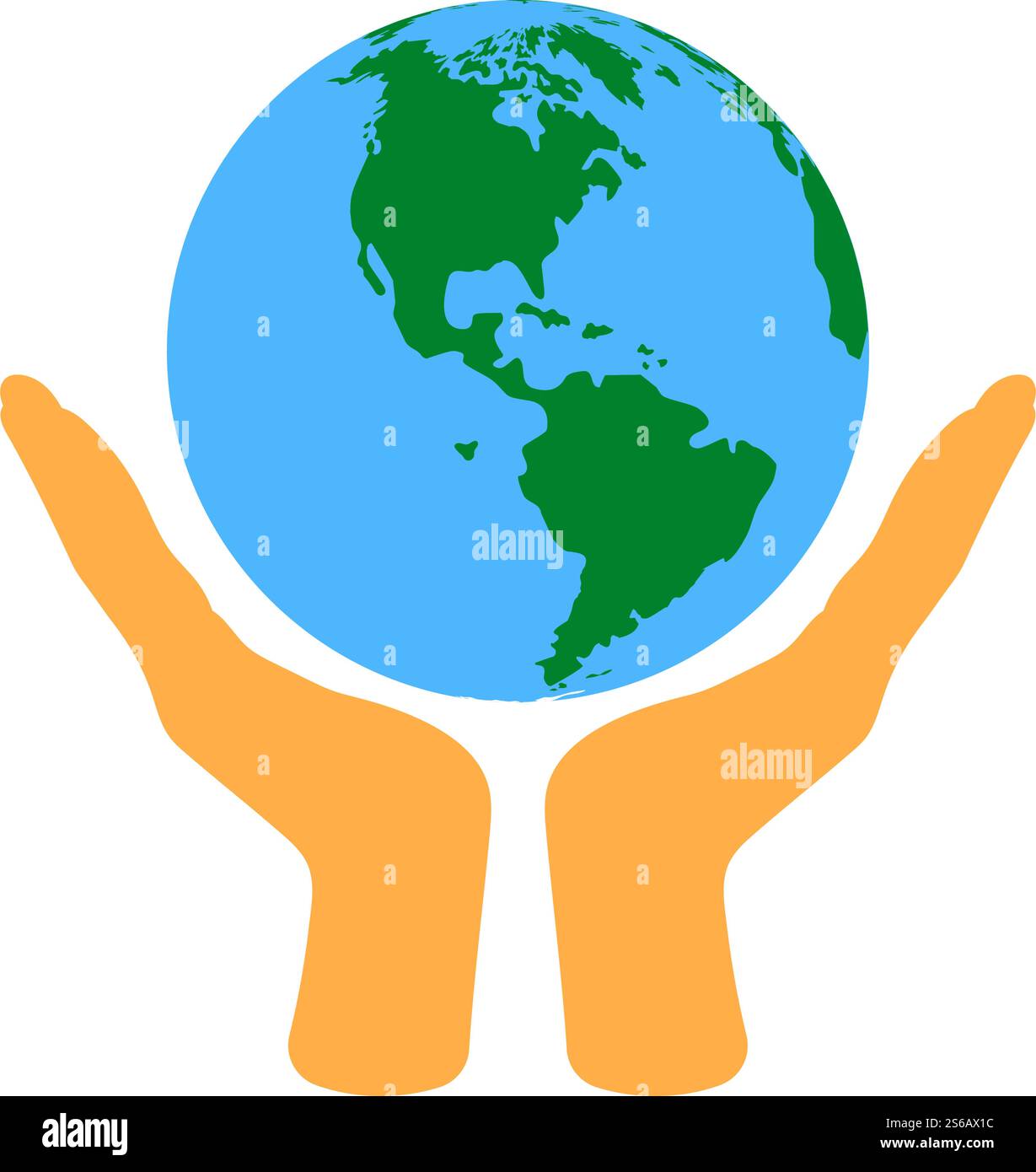 Hands Holding Planet Icon. Flat Color Design. Vector Illustration Stock ...