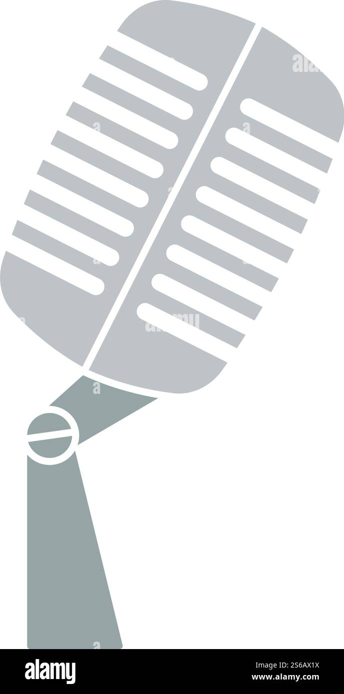 Old Microphone Icon. Flat Color Design. Vector Illustration Stock ...