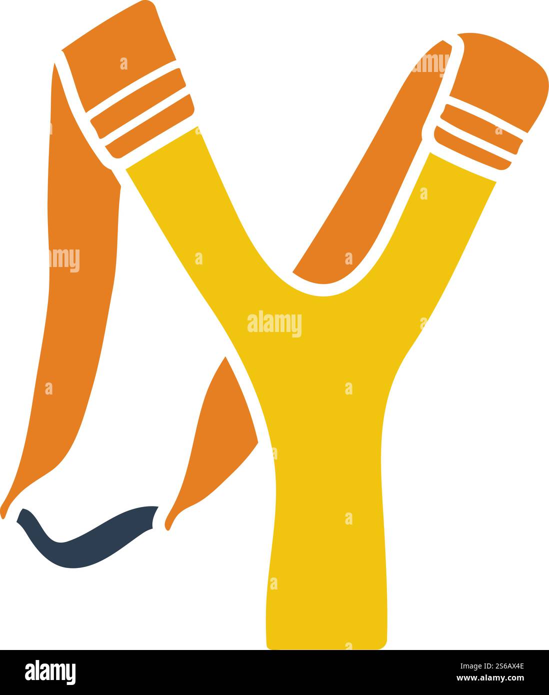 Icon Of Hunting Slingshot. Flat Color Design. Vector Illustration Stock ...