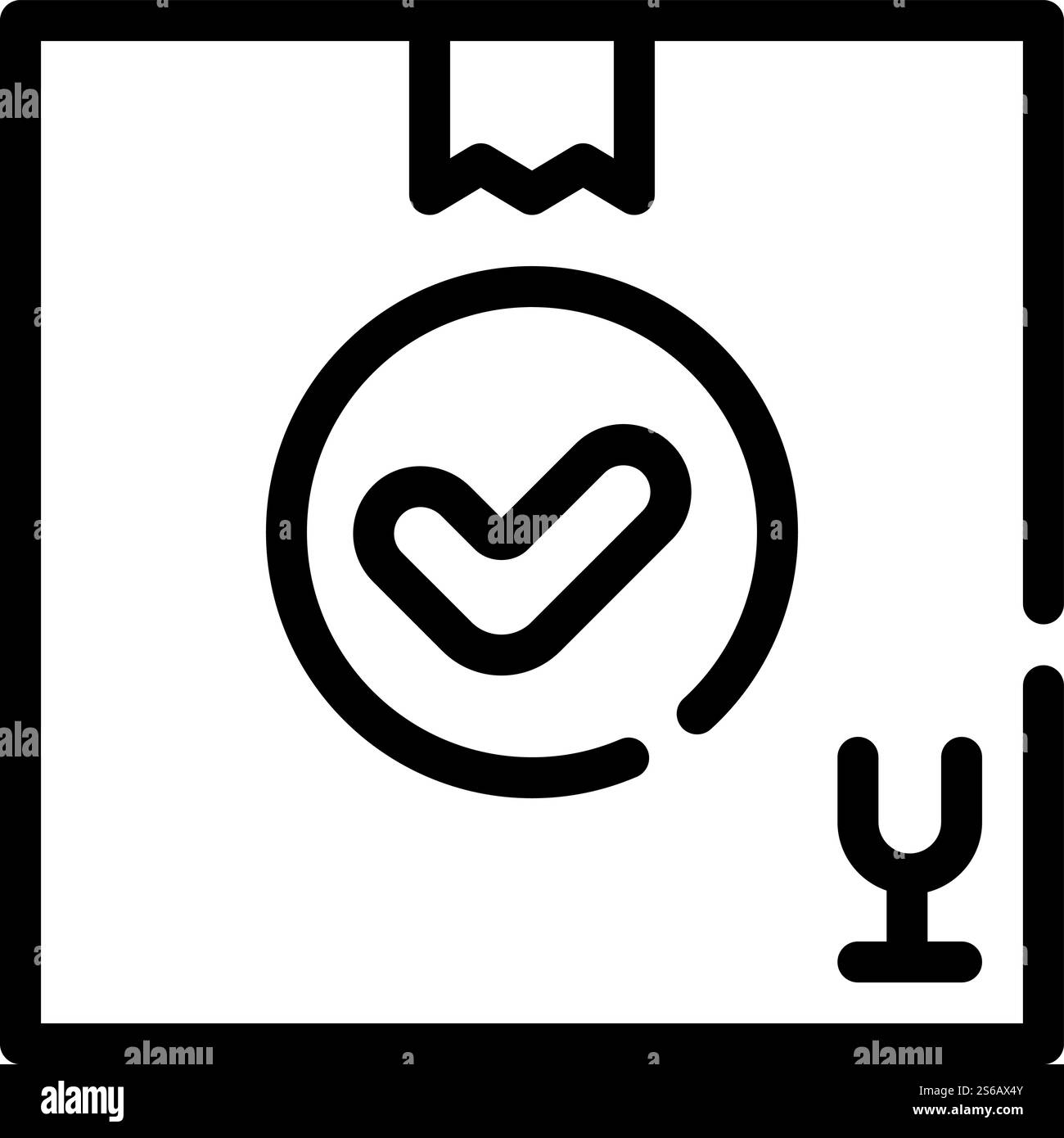 success delivered box line icon vector. success delivered box sign ...