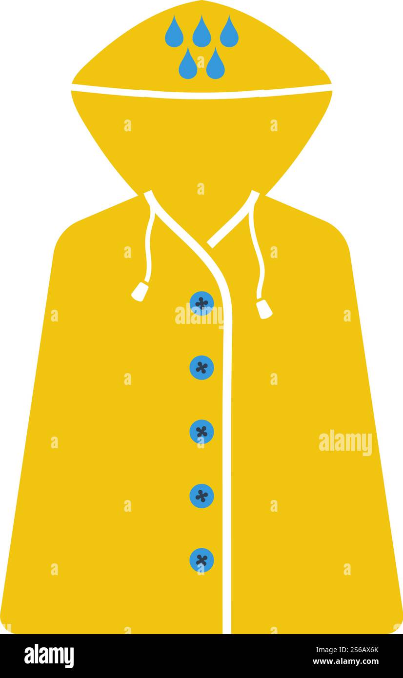 Icon Of Raincoat. Flat Color Design. Vector Illustration Stock Vector ...