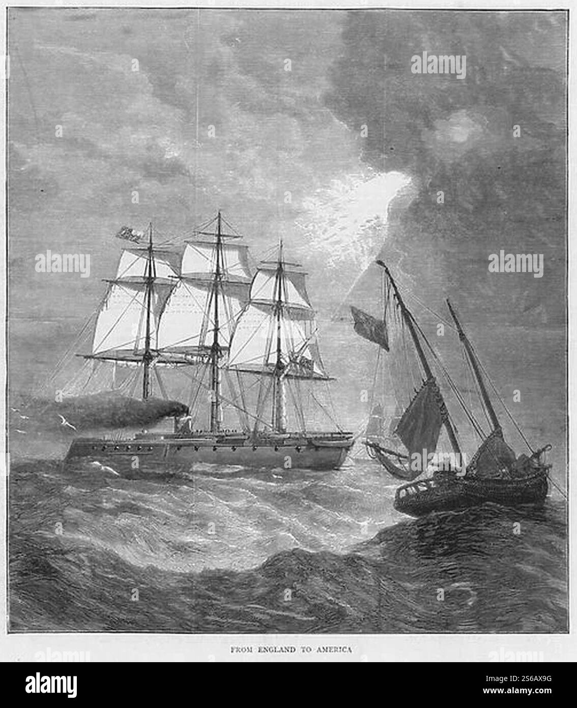 From England to America (HMS Monarch) - The Graphic 1869 Stock Photo ...
