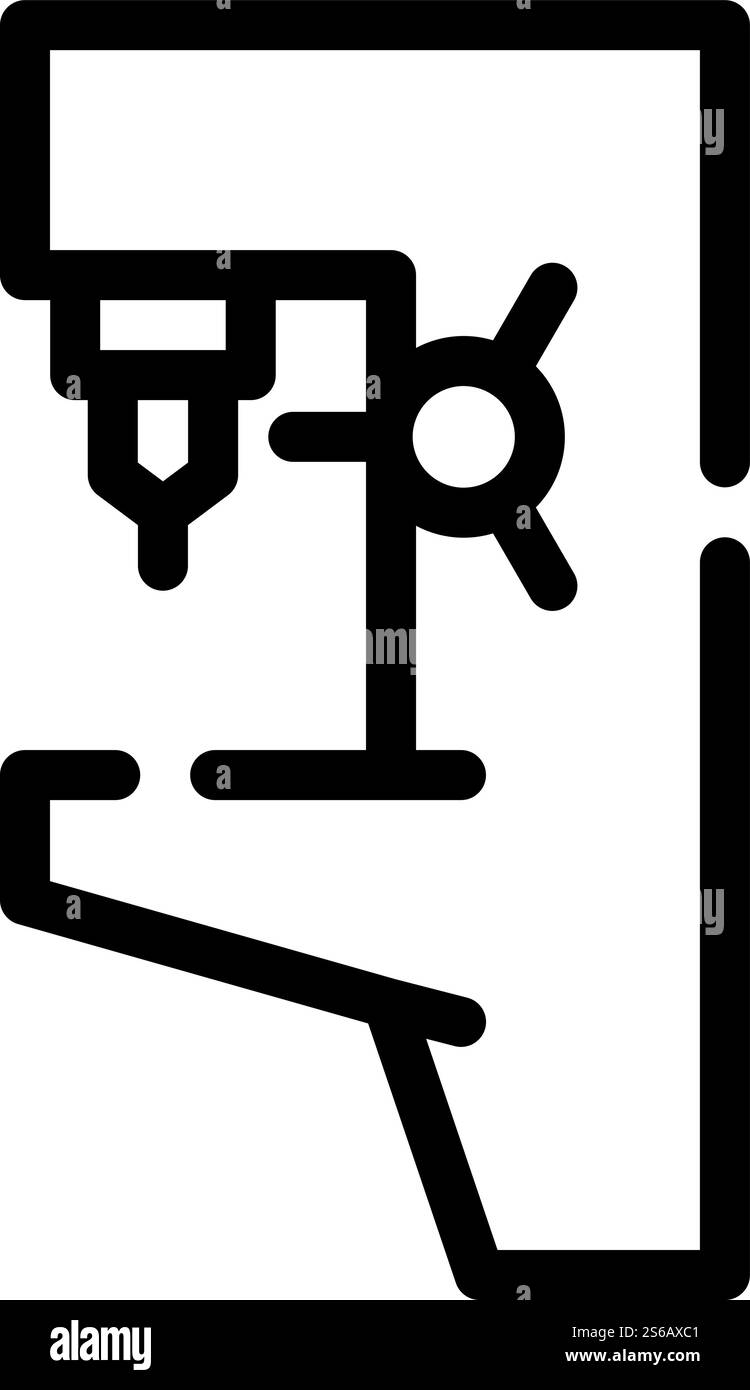 drilling machine line icon vector. drilling machine sign. isolated contour symbol black ...