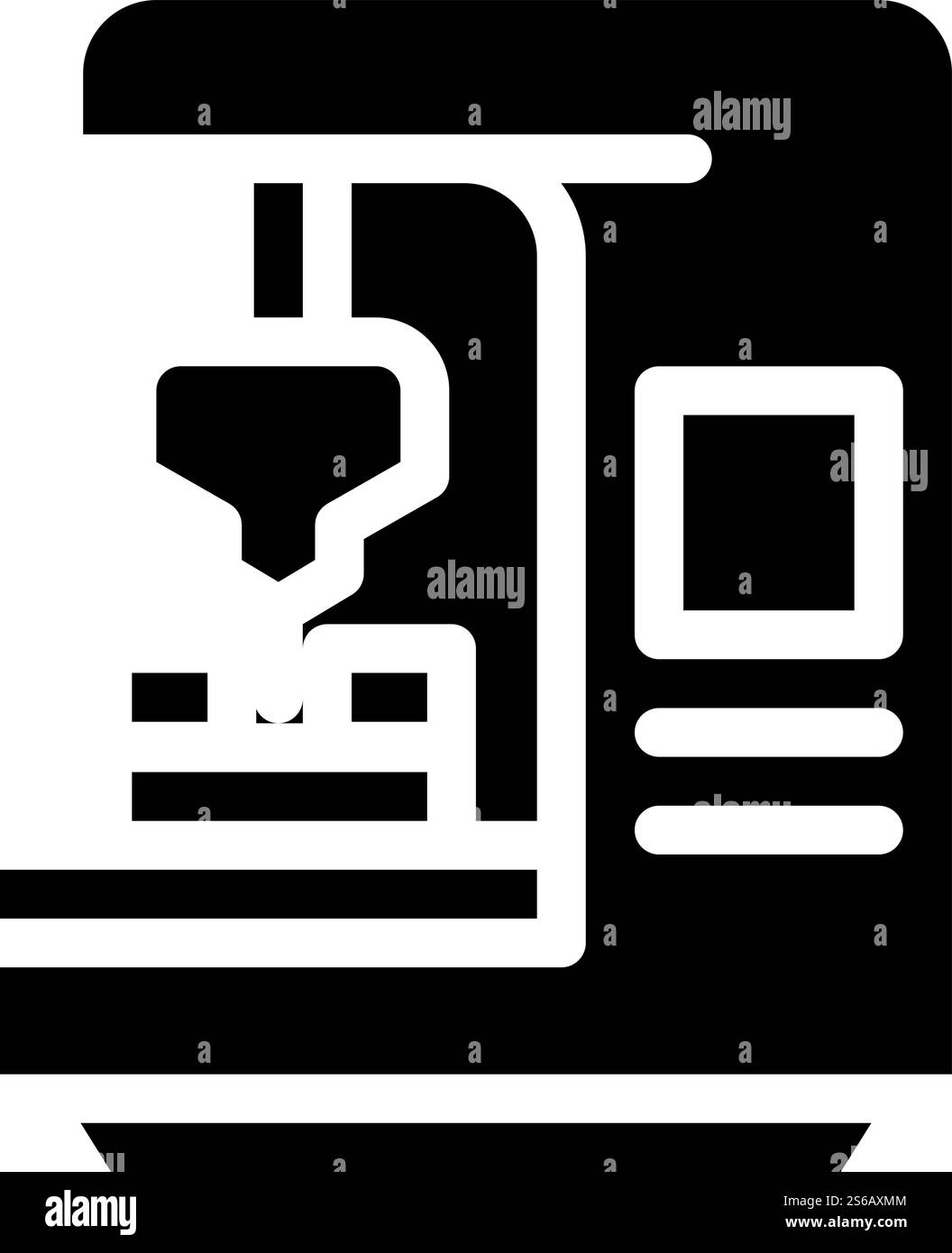 cnc computer numerical control glyph icon vector. cnc computer ...