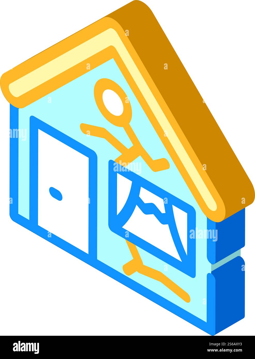 broken damaged house isometric icon vector. broken damaged house sign ...