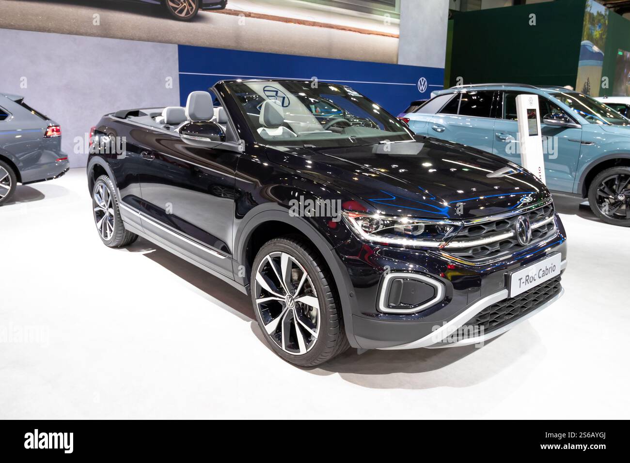 Volkswagen T-Roc Cabrio (2025) convertible car at the Brussels Motor ...