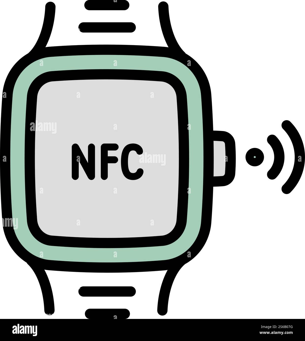 Nfc smartwatch icon. Outline nfc smartwatch vector icon for web design ...