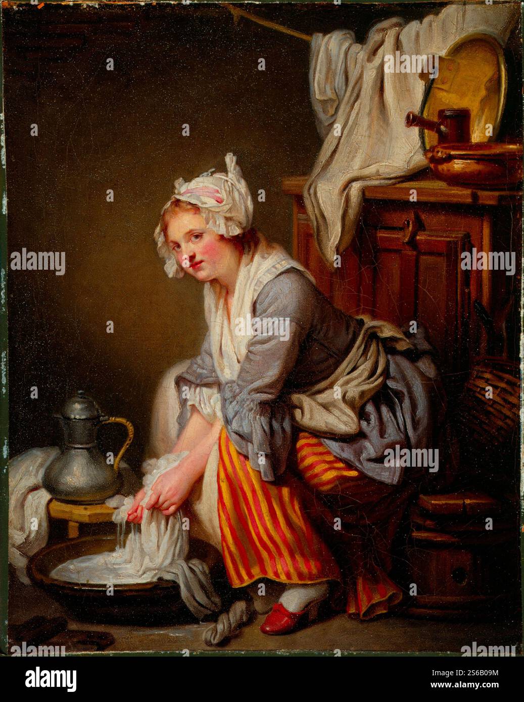 Jean-Baptiste Greuze (French - The Laundress (La Blanchisseuse Stock ...