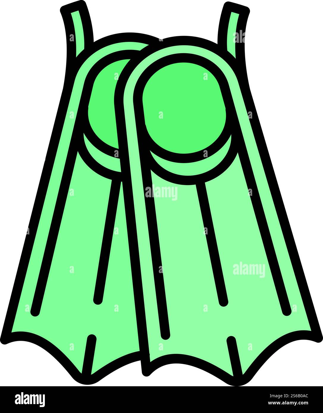 Fins icon. Outline fins vector icon for web design isolated on white ...