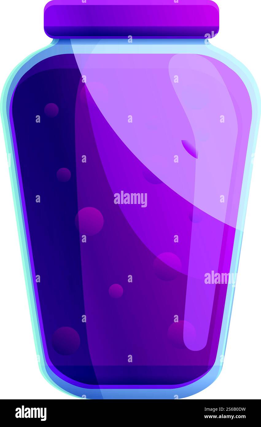 Berry home jam jar icon. Cartoon of berry home jam jar vector icon for ...