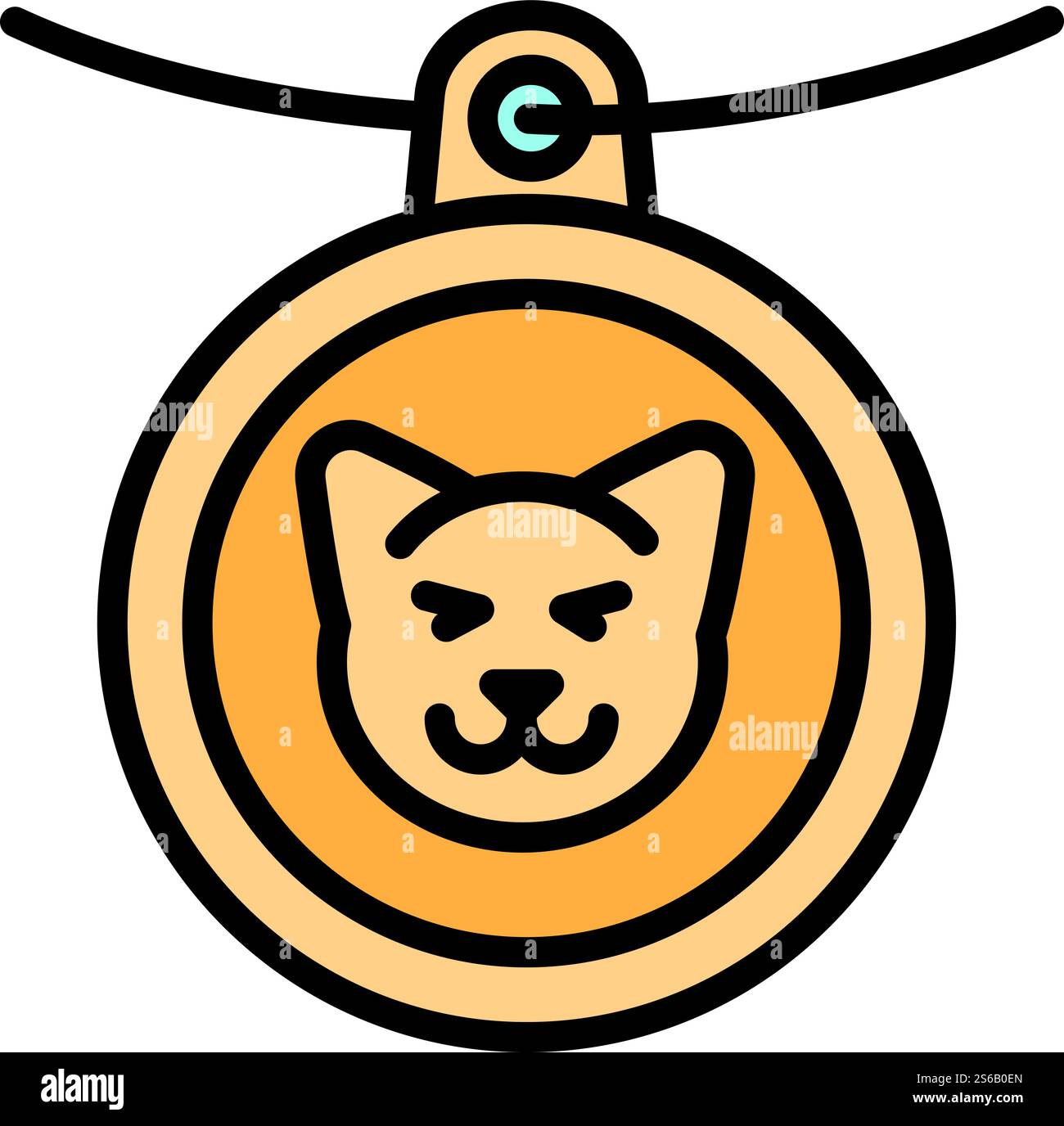 Cat emblem icon. Outline cat emblem vector icon for web design isolated ...
