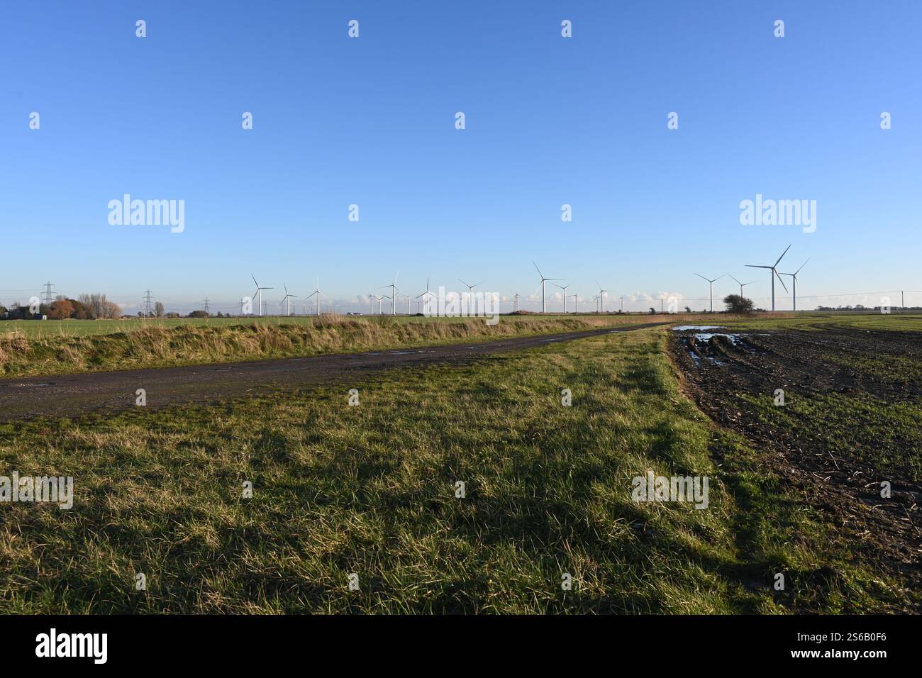 road leading to Rye wind farm in the distance Stock Photo - Alamy