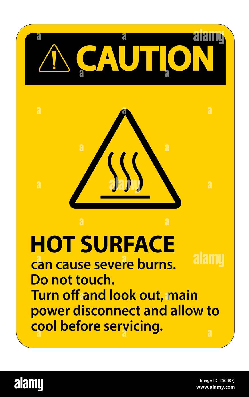 Caution Hot surface sign on white background Stock Vector Image & Art ...