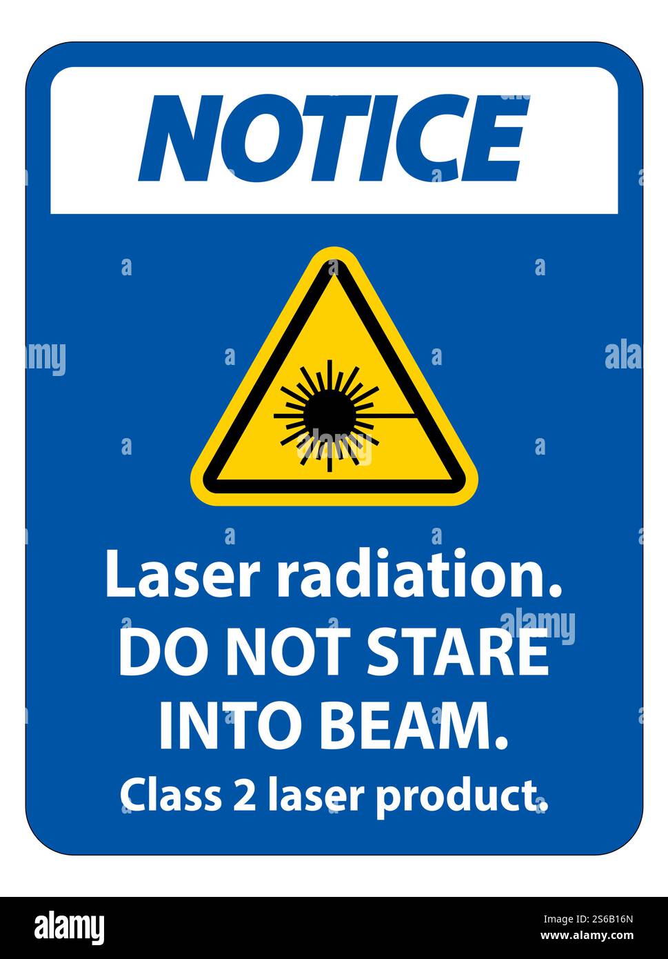Notice Laser radiation,do not stare into beam,class 2 laser product ...