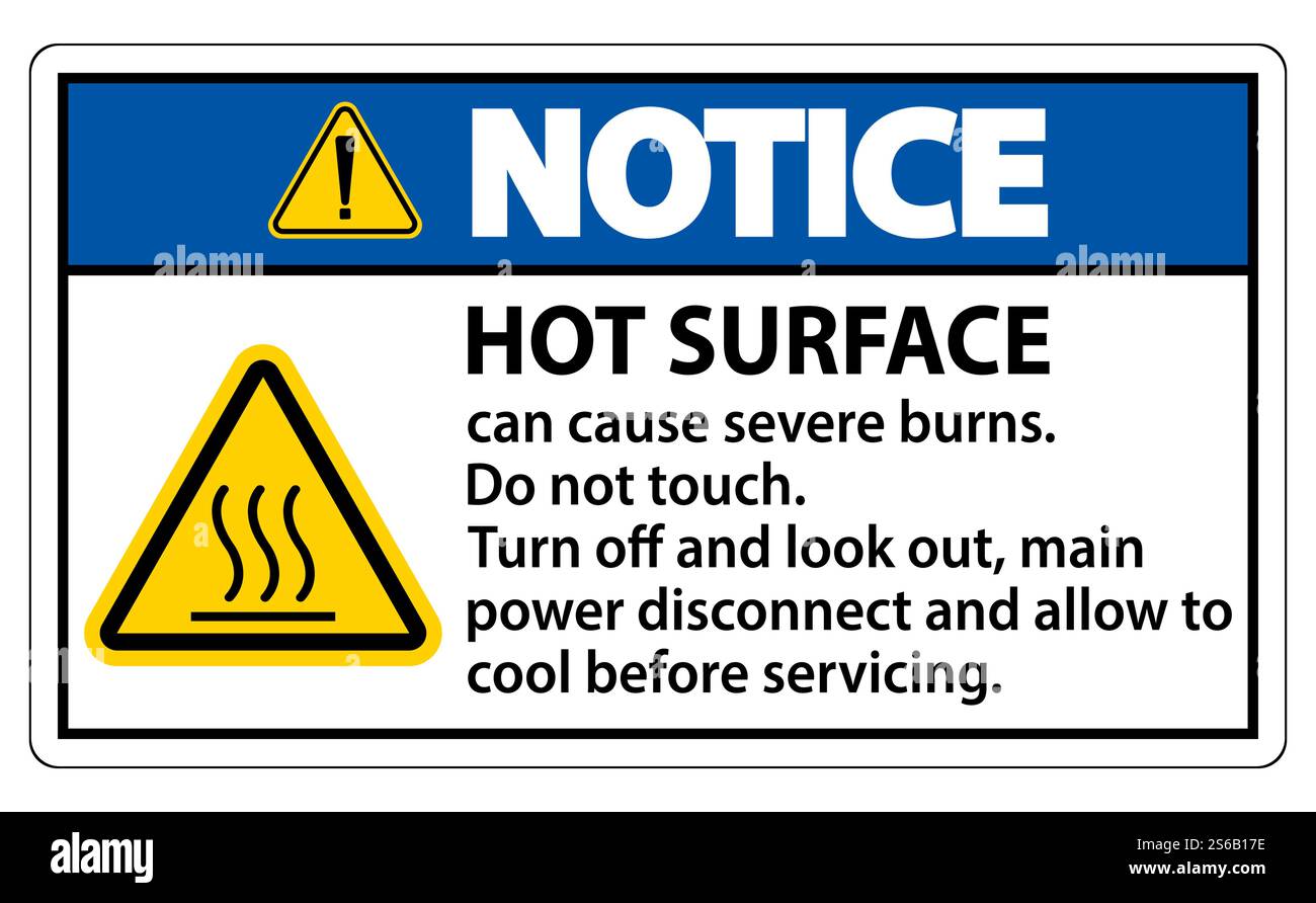 Notice Hot surface sign on white background Stock Vector Image & Art ...