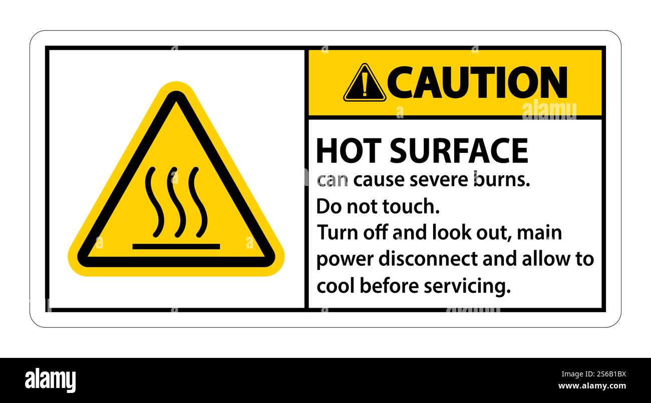 Caution Hot surface sign on white background Stock Vector Image & Art ...