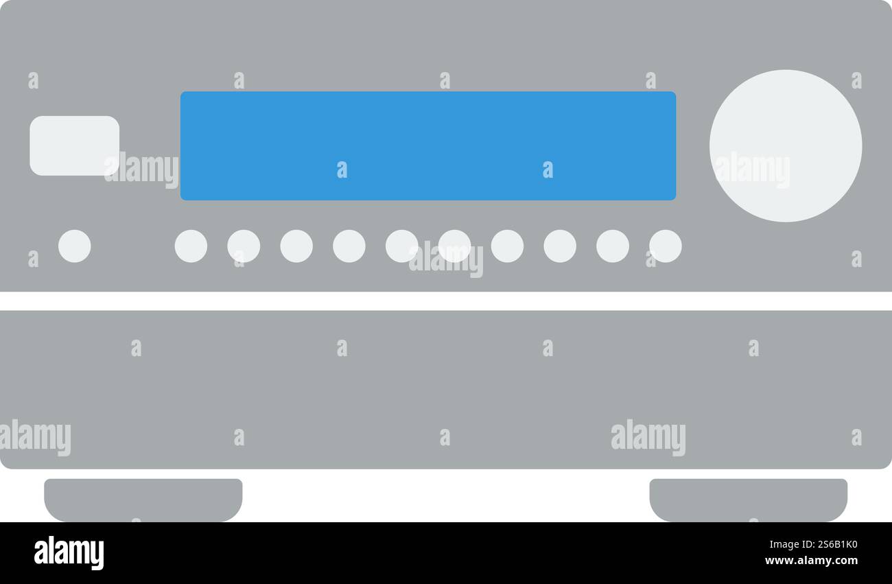 Home Theater Receiver Icon. Flat Color Design. Vector Illustration ...