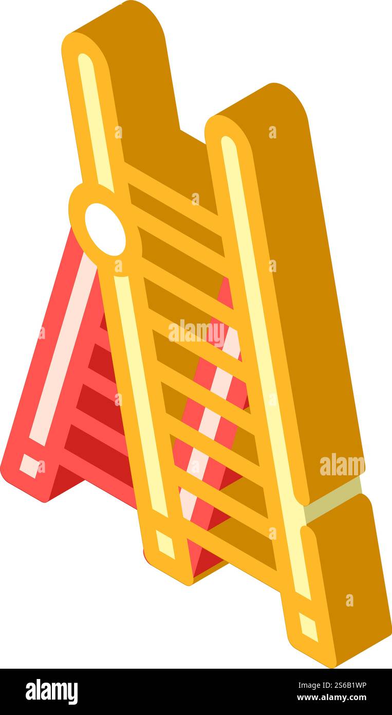 ladder tool isometric icon vector. ladder tool sign. isolated symbol ...