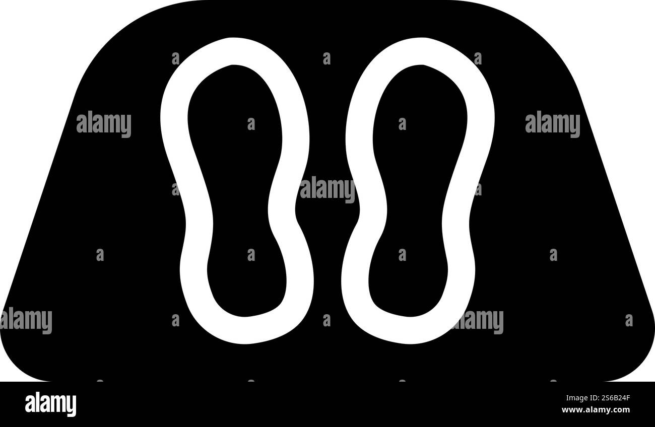clean feet carpet glyph icon vector. clean feet carpet sign. isolated ...