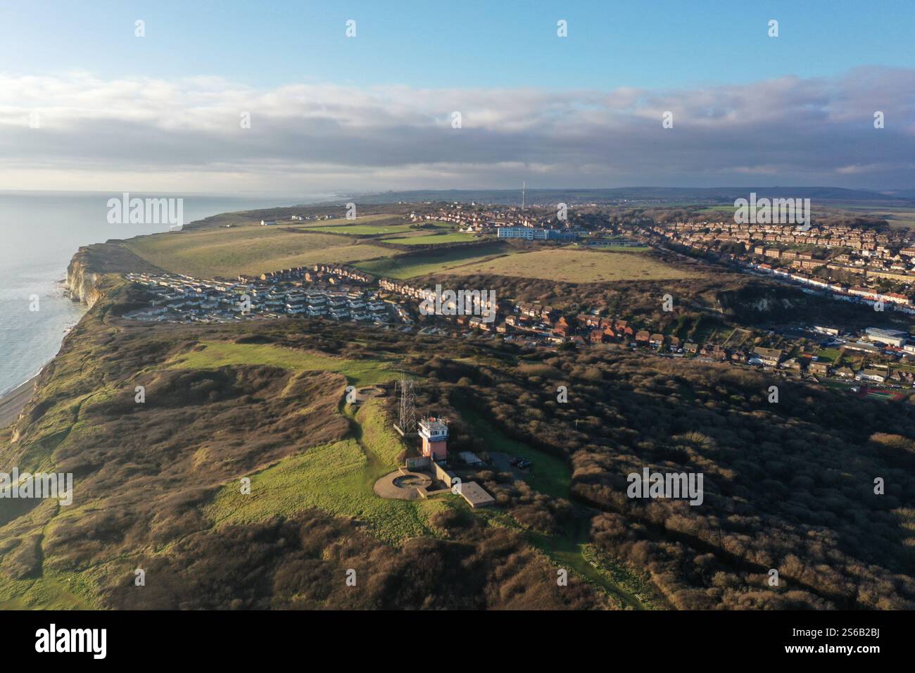 aerial view of newhaven harbour and town Stock Photo - Alamy