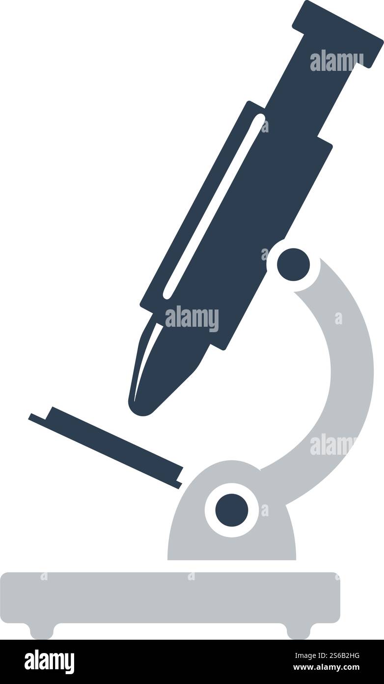Icon Of School Microscope In Ui Colors. Flat Color Design. Vector ...