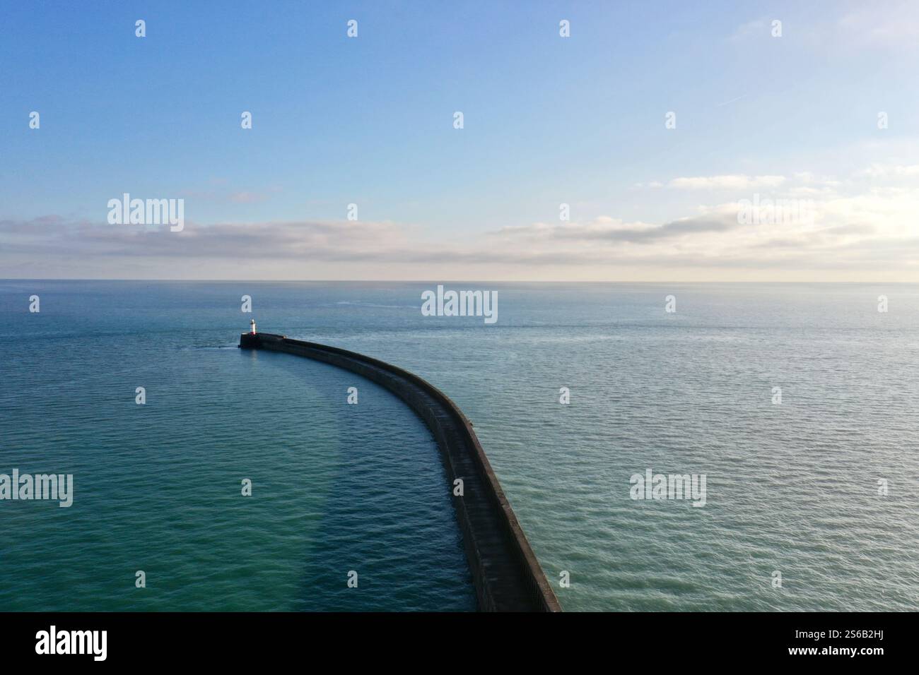 newhaven harbour wall from above on a beautiful calm day Stock Photo ...