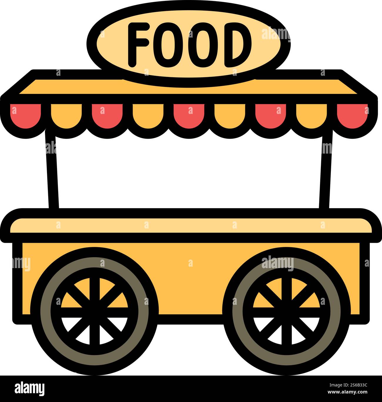 Food cart icon. Outline food cart vector icon for web design isolated ...