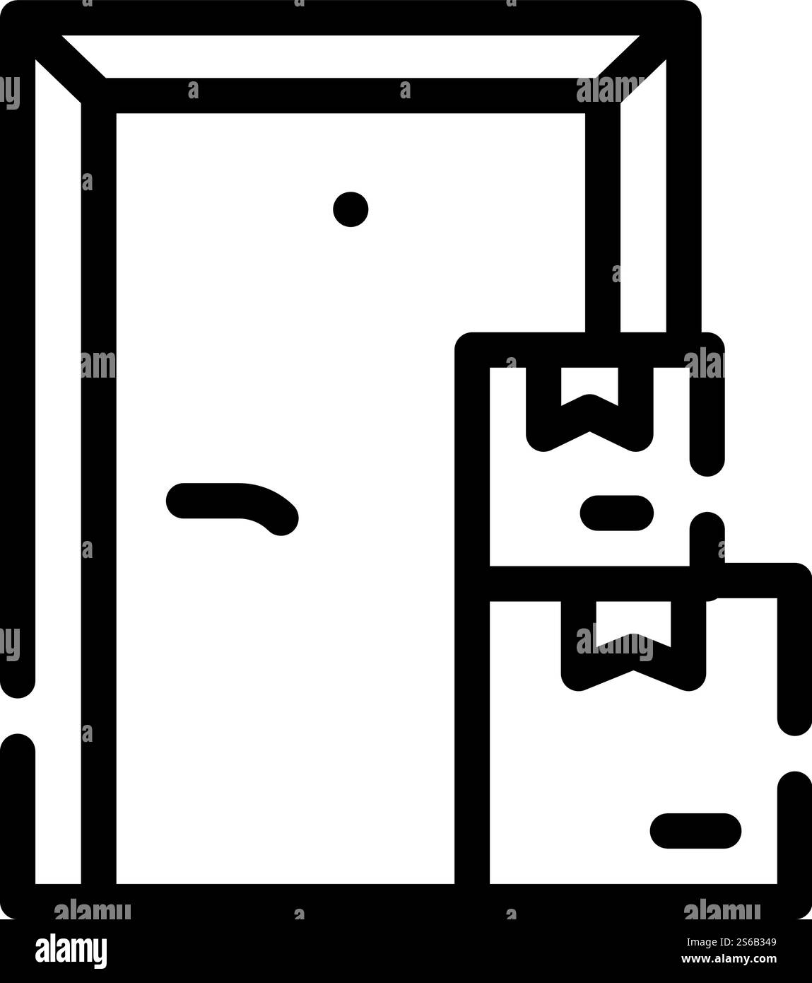 contactless door delivery line icon vector. contactless door delivery ...