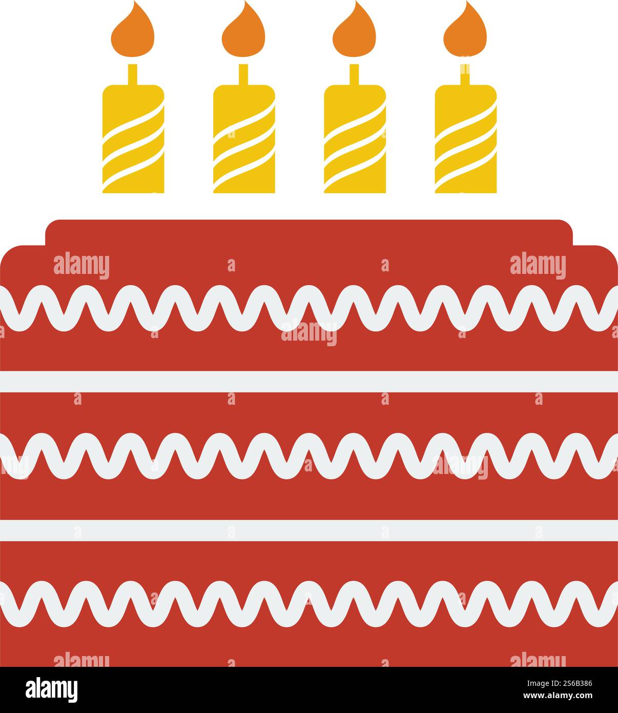 Party Cake Icon. Flat Color Design. Vector Illustration Stock Vector ...