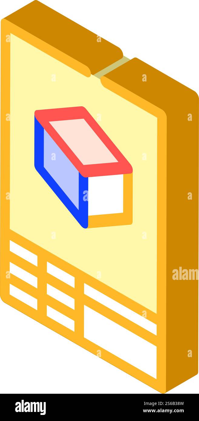 drawing plan isometric icon vector. drawing plan sign. isolated symbol ...