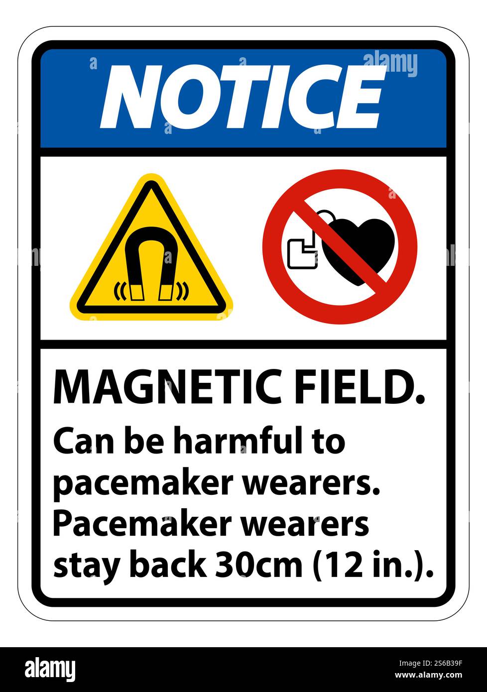 Notice Magnetic field can be harmful to pacemaker wearers.pacemaker ...