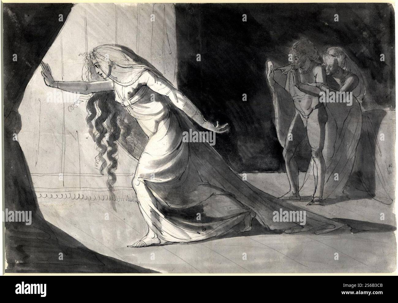 Fuseli - One of the drawings from the Roman Album, Lady Macbeth sleep ...