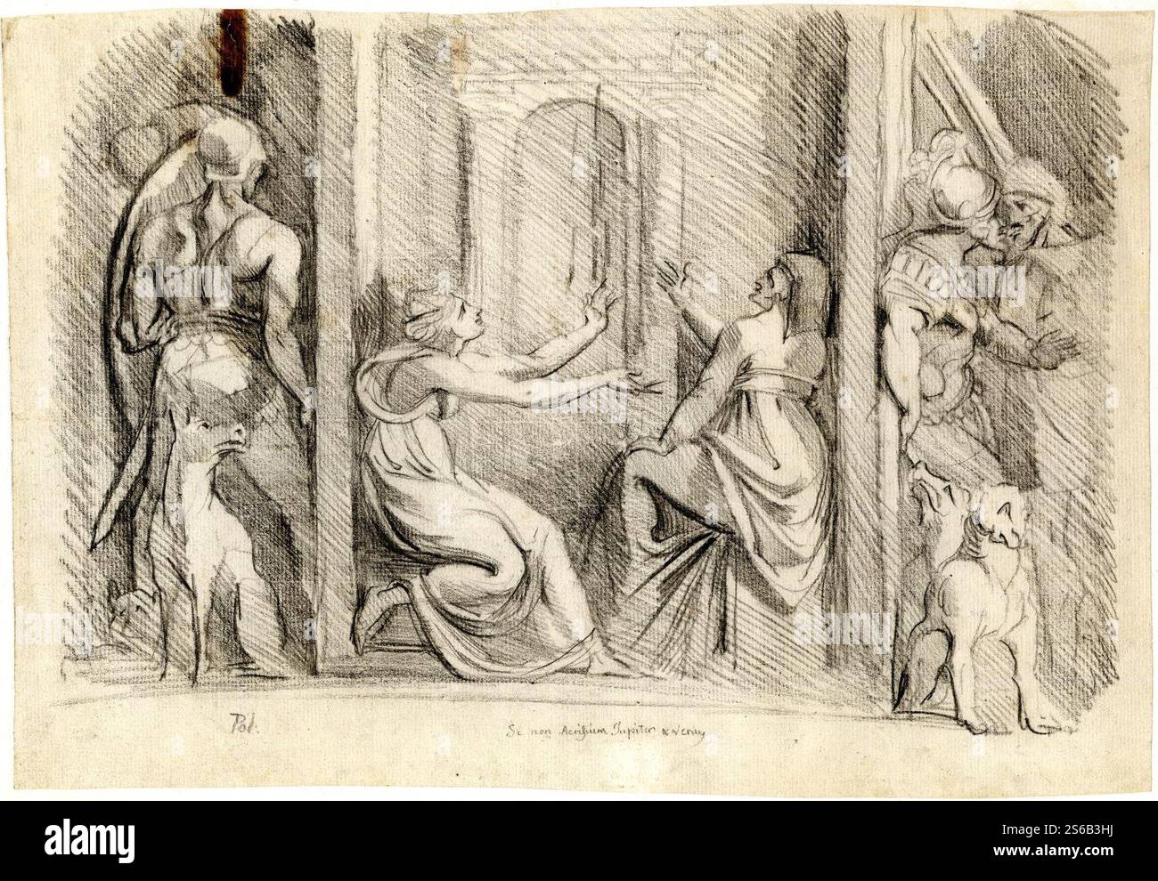 Fuseli - One of the drawings from the Roman Album, Danaë, after ...