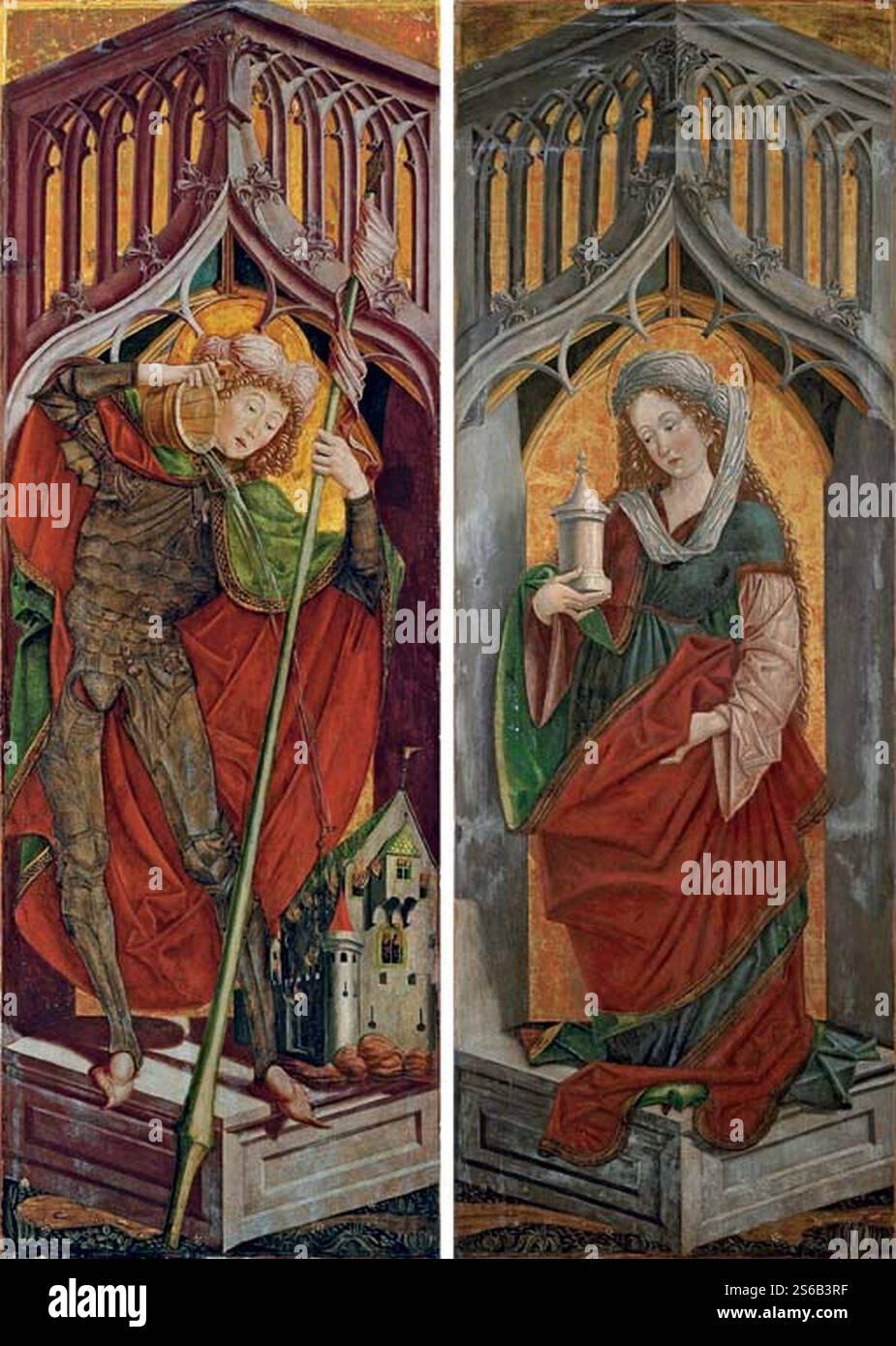 Friedrich Pacher - St Florian of Lorch, left wing and Mary Magdalene ...