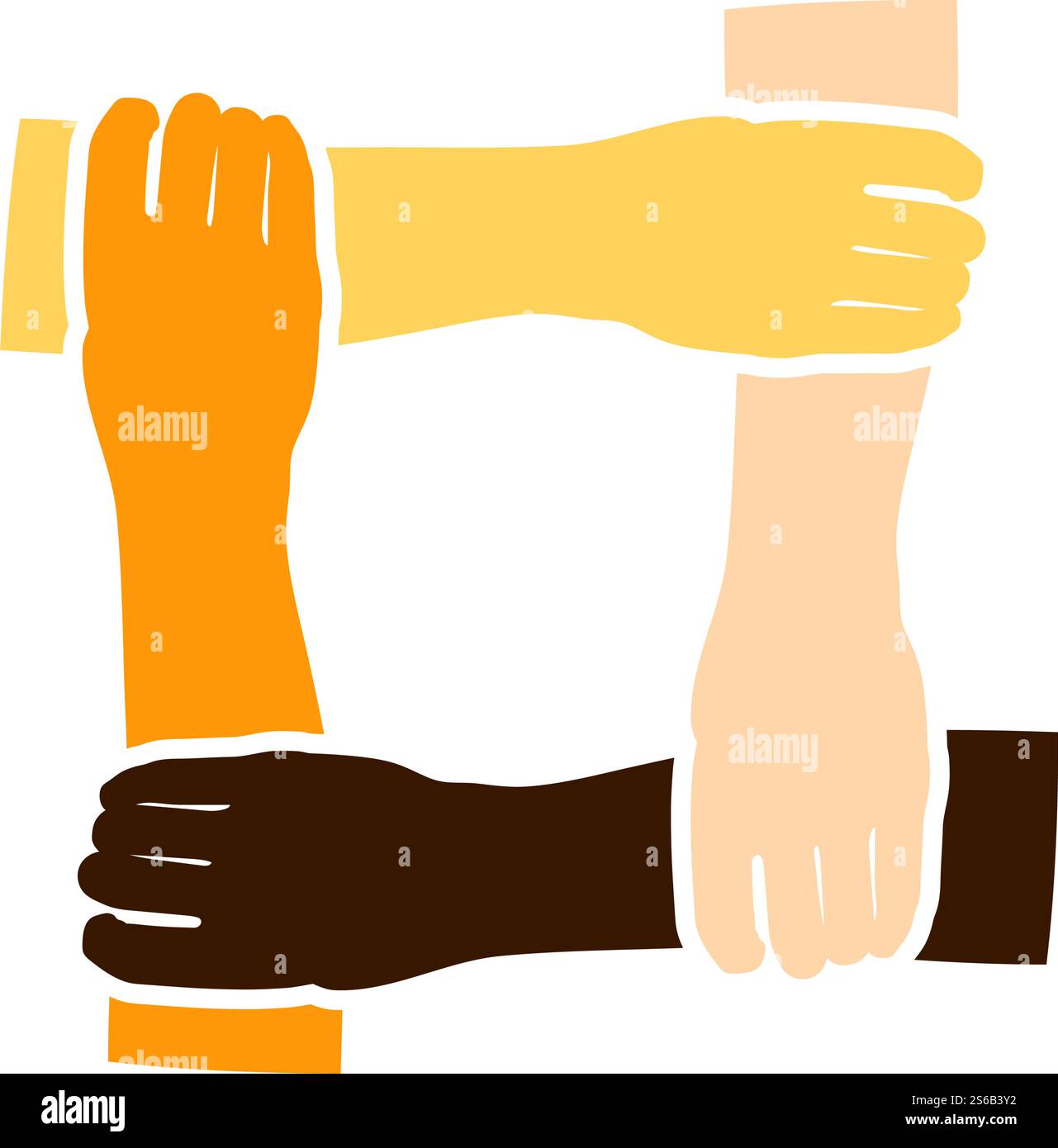 Icon Of Crossed Hands. Flat Color Design. Vector Illustration Stock ...