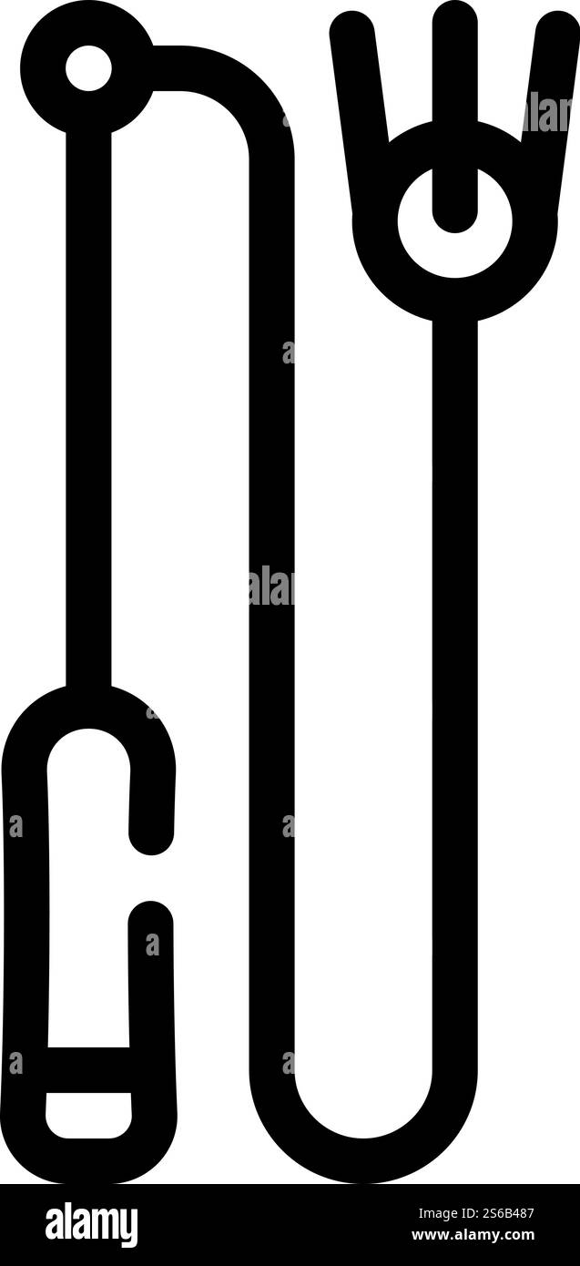 playing stick for cat line icon vector. playing stick for cat sign ...