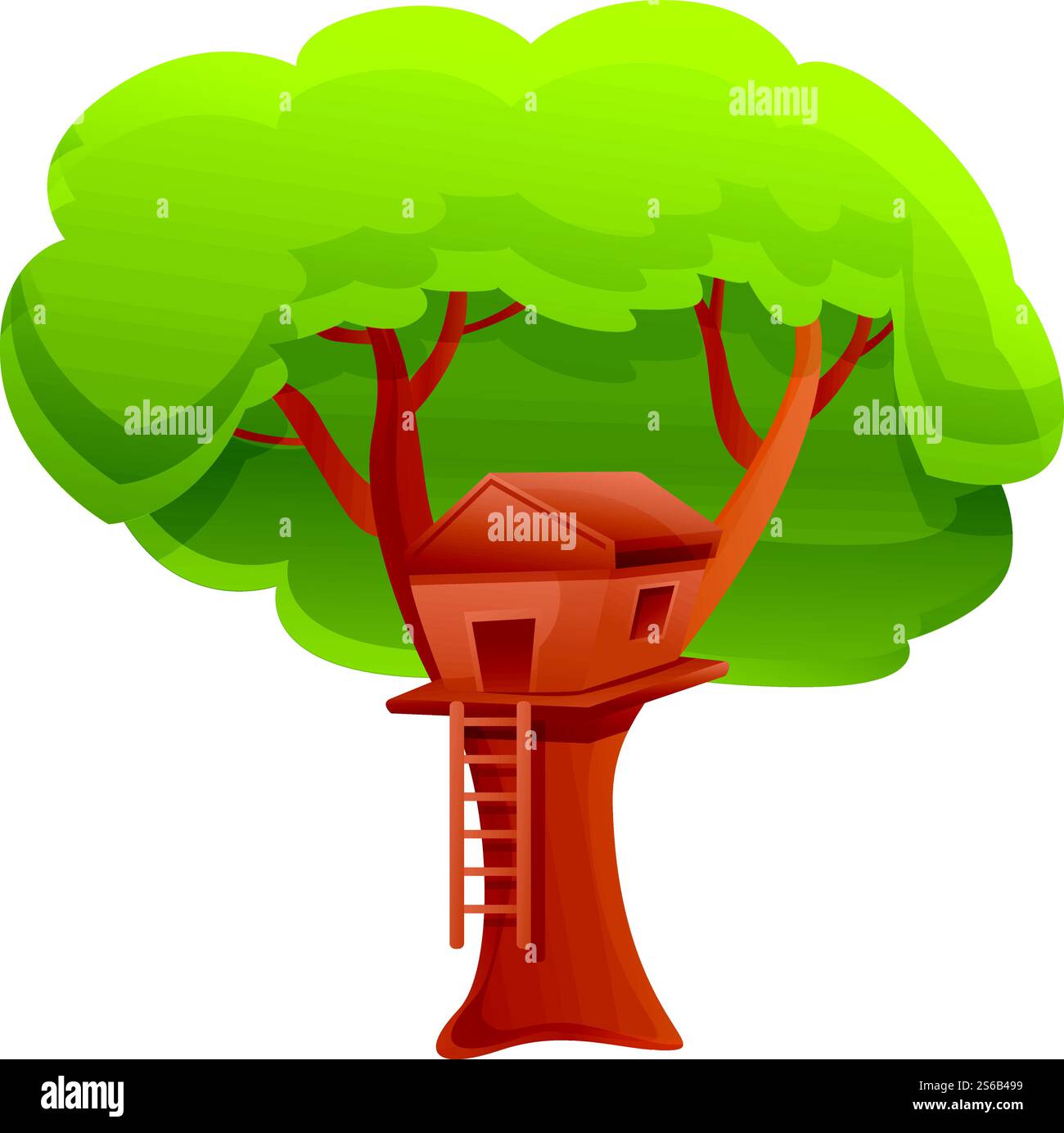 Nature tree house icon. Cartoon of nature tree house vector icon for web design isolated on ...