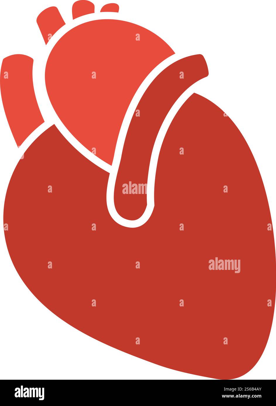 Human Heart Icon. Flat Color Design. Vector Illustration Stock Vector ...